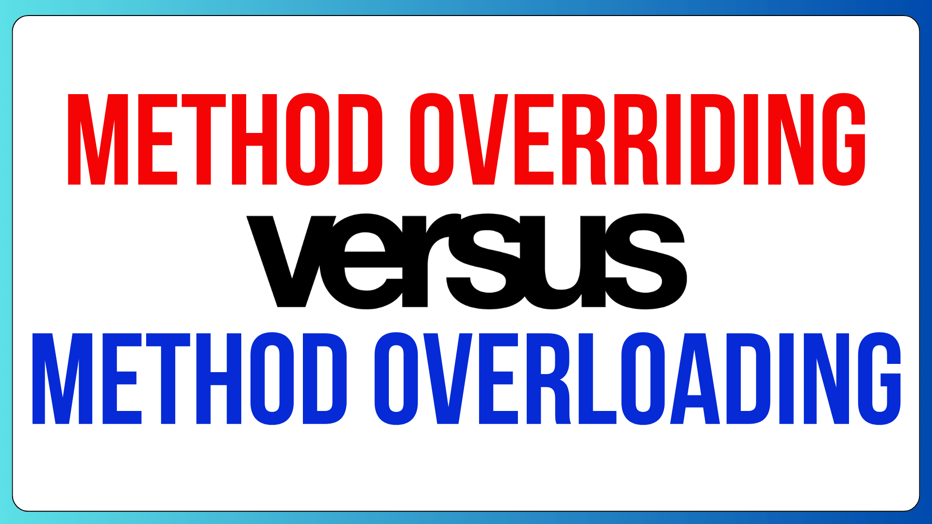Overloading Vs Method Overriding In Java And Difference 2025