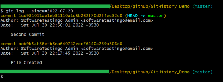 Git History Command File Commits Branch With Example 2023